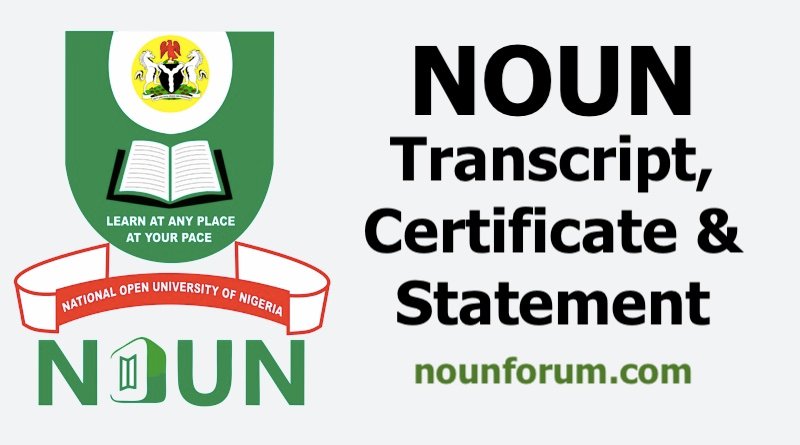 NOUN Transcript, Certificate & Statement of Results Application Guide